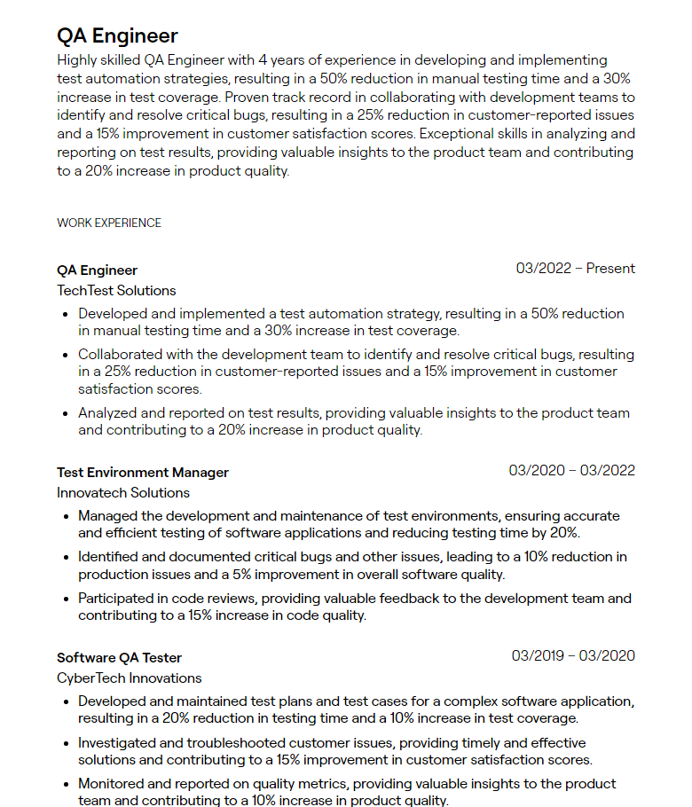 7 Automation Tester Resume Examples with Guidance 
